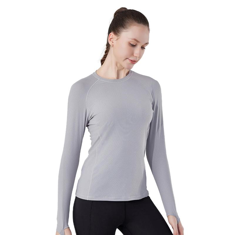[Karsaer] 冷感インナー スポーツtシャツ レディース 長袖 吸汗速乾 丸首 ヨガウェア トップス ランニング トレーニング ヨガ ジム ジョギングウェア 体型カバー 無地 UVカット 春秋夏A0064【高品質素材】このスポーツイン...