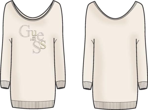 [ゲス] BAT SLEEVE KASSIDY LOGO SWTR胸元のビジューであしらわれたブランドロゴが輝きを放つデザイン。タイトフィットなシルエットでスタイルアップ効果も期待できます