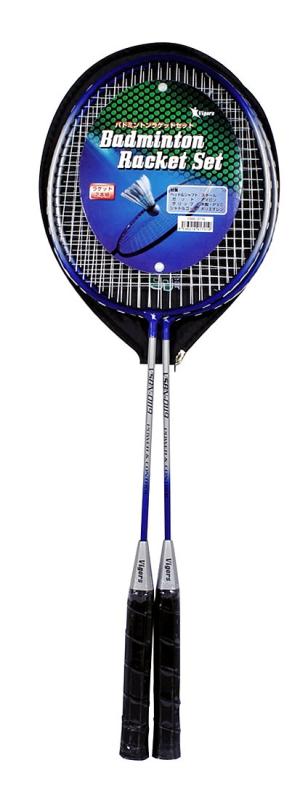 LEZAX(レザックス) バトミントンラケット 2本組 VSBN-0119原産国:中国サイズ:幅200mm×奥行き30mm×高さ660mm素材:ヘッド&amp;ファフト/スチール、ガット/ナイロン、グリップ/木製、PVC重量:約330gカラー:青