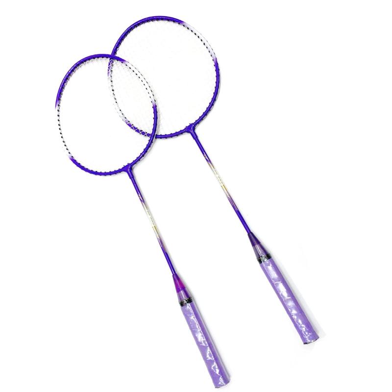 バドミントンラケット、頑丈なバドミントンラケットセット 超軽量鉄合金 曲げ防止 学校用 (紫)幅広い用途: このバドミントン ラケット セットは、初心者や子供が屋内外で遊んだり運動したりするのに非常に適しています。2個セット: バドミントン...