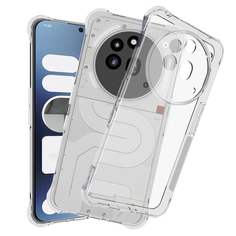 For Nothing phone 3A Pro ケース 耐衝撃 柔軟 レンズ保護 黄変防止 クリア ソフト 全面保護 TPU 滑り止め 指紋防止【四角強化防護】四隅を重点的に厚く強化。TPUクッションが衝撃を吸収し、落下時も端末をしっかり...
