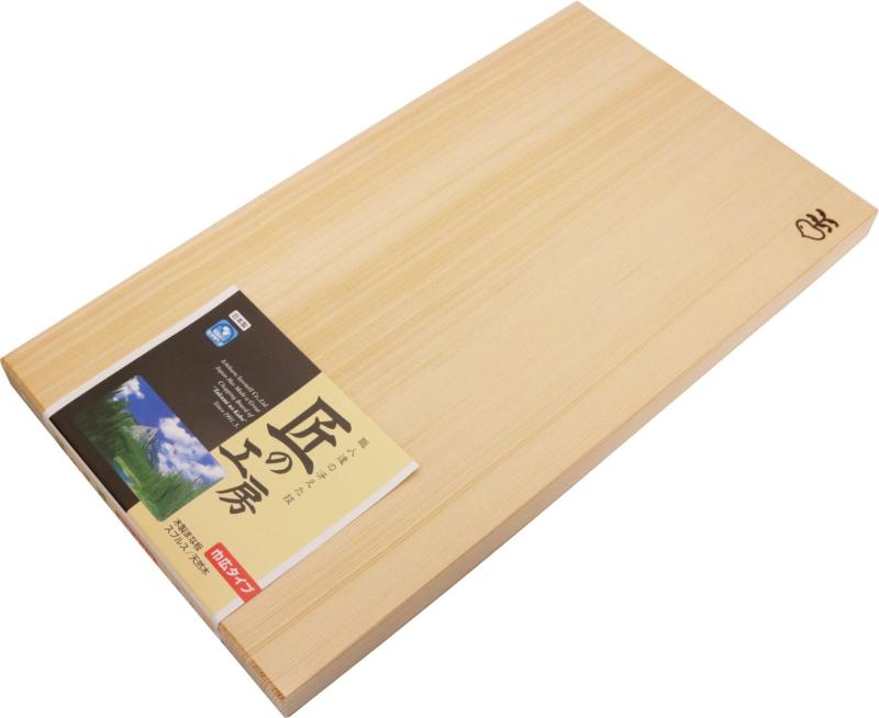 市原木工所 まな板 木製 焼印付まな板 幅広 ベージュ 約48×27×3cmサイズ:約48×27×3cm