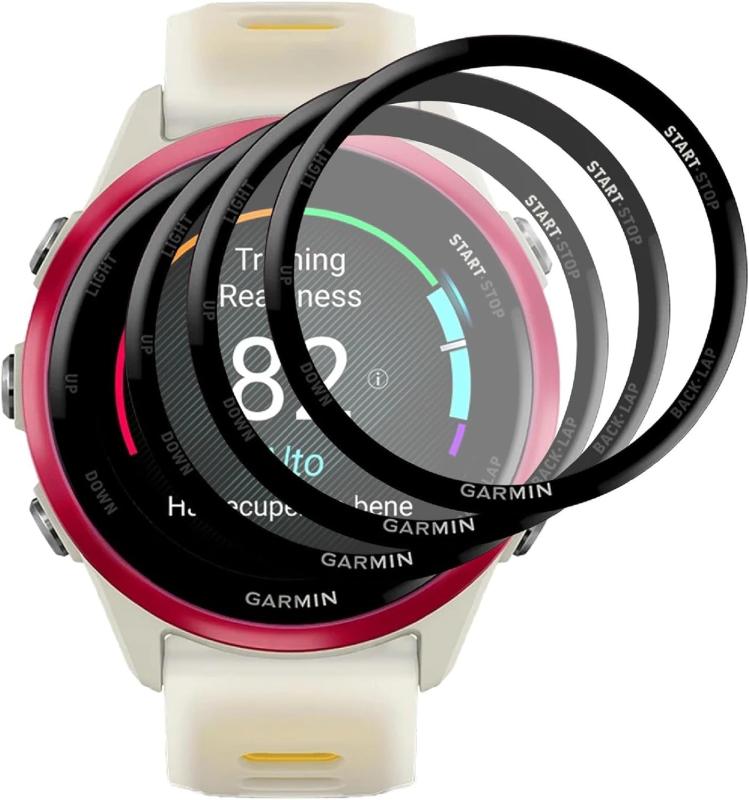 Gosento For Garmin Forerunner 570 42MM フィルム 【3枚セット】PMMA+PC製素材 全面保護フィルム 飛散防止 気泡防止 Garmin Forerunner 570 42MM 対応 (ブラック)【対応...