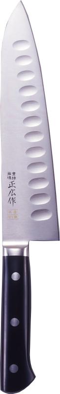 正広(マサヒロ) MV鋼本焼 ディンプル(両刃) 21cm 14881刃長:210mmブレード材質:モリブデンバナジウム鋼ハンドル材質:アセタール・コポリマー樹脂(抗菌剤入り)正広オリジナル特殊ステンレス鋼材に三段階焼入れにて、焼入れ硬度や...