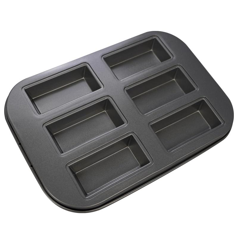 Sinsanye フィナンシェ型 6ヶ取(Financier Pan) 26.5×19×2cm - 焦げ付き防止コーティング抜群の熱伝導性 - 熱伝導率の良い高品質の炭素鋼材料で作られ、どこにでも均等に加熱することができます。こうして美味し...