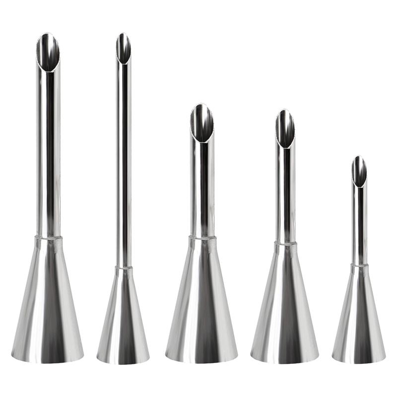 シュークリーム用 口金 5個セット 絞り口金 ステンレス 製菓用品 ベーキングツール シュークリーム 絞り口金 ドーナツ絞り口金 手作り ツール 小さいサイズ ケーキ デコレーション【パッケージ】シュークリーム用絞り口金5個セットです。シュ...