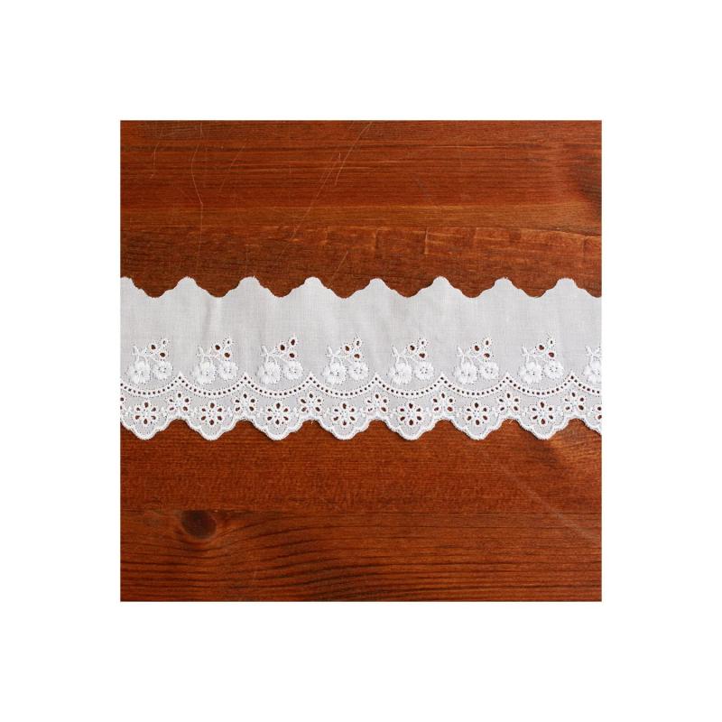 一井商店　綿レース フラワー 幅7cm 14m巻(巻) 白 CL1260-0入数：1巻幅7センチメートル 長さ14メートル