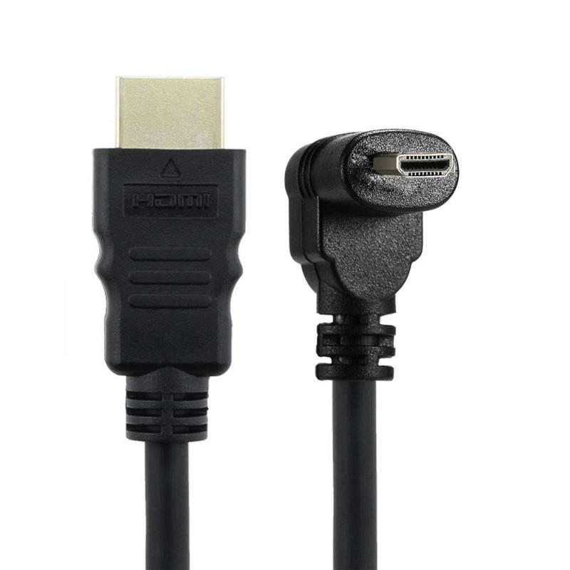 50cm USB &amp; Down 角度付き 90度 Micro HDMI - HDMI オス HDTV ケーブル 携帯電話 &amp; タブレット &amp; カメラ用 Down angled携帯電話&amp;タブレット&amp;カメ...