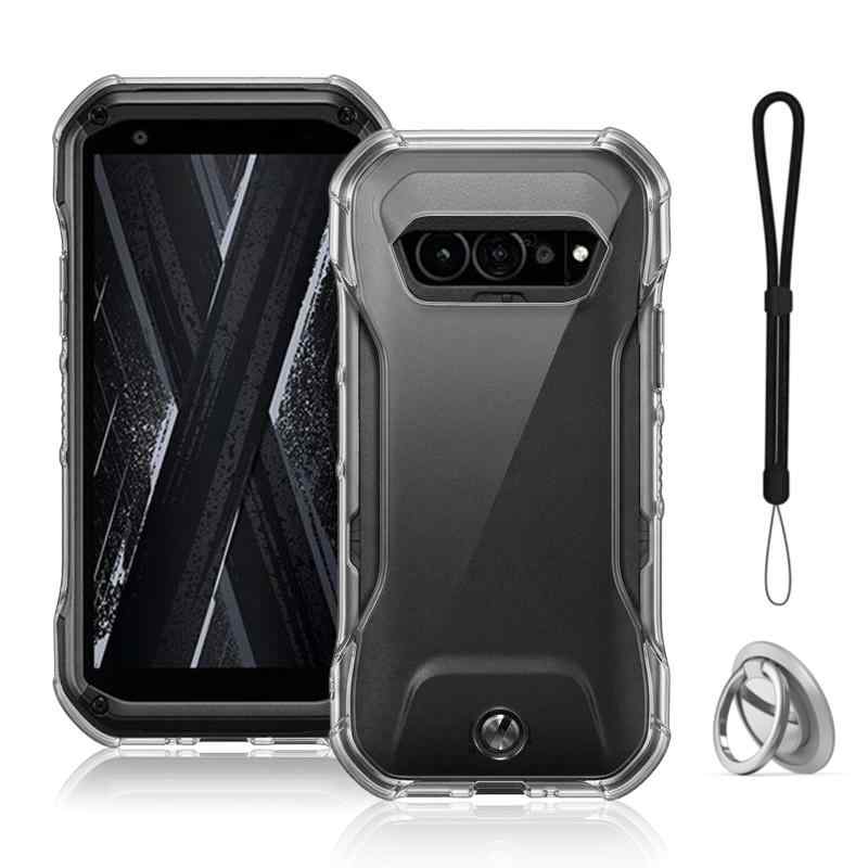 For Kyocera Torque G07 用 ケース カバー スタンド付き 角度調整可能 車載ホルダー対応【NOUKAJU】スマホケース ストラップ付き 軽量 TPU ソフト クリア 黄変防止 耐衝撃 指紋防止 持ちやすい【対応機種】F...