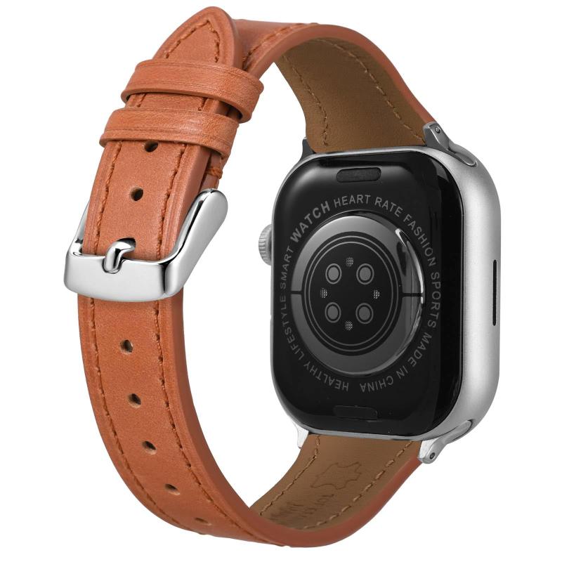 [MABEKS]コンパチブル Apple Watch バンド 革 レディース 交換ベルト レザー 細身 良い本革 38/40/41/42/44/45/49mm 軽量できめ細かく柔らかい 可愛くてエレガントなストラップ Series Ultr...
