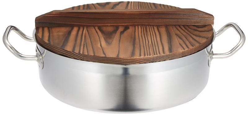 遠藤商事 業務用 丸型おでん鍋 (木蓋付)