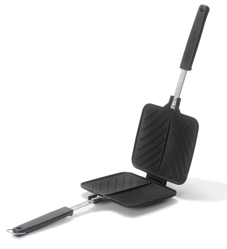 杉山金属 パニー二風 ホットサンドメーカー ダブル KS-3125サイズ(約):150×355×30mm本体重量(約):460g素材・材質:本体/アルミニウム合金、表面加工/ふっ素樹脂塗膜加工、ハンドル/フェノール樹脂・ステンレス生産国:日...