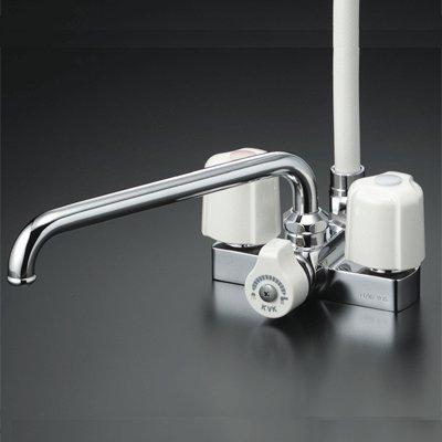 KVK デッキ型2ハンドルシャワー混合水栓 300mmパイプ付