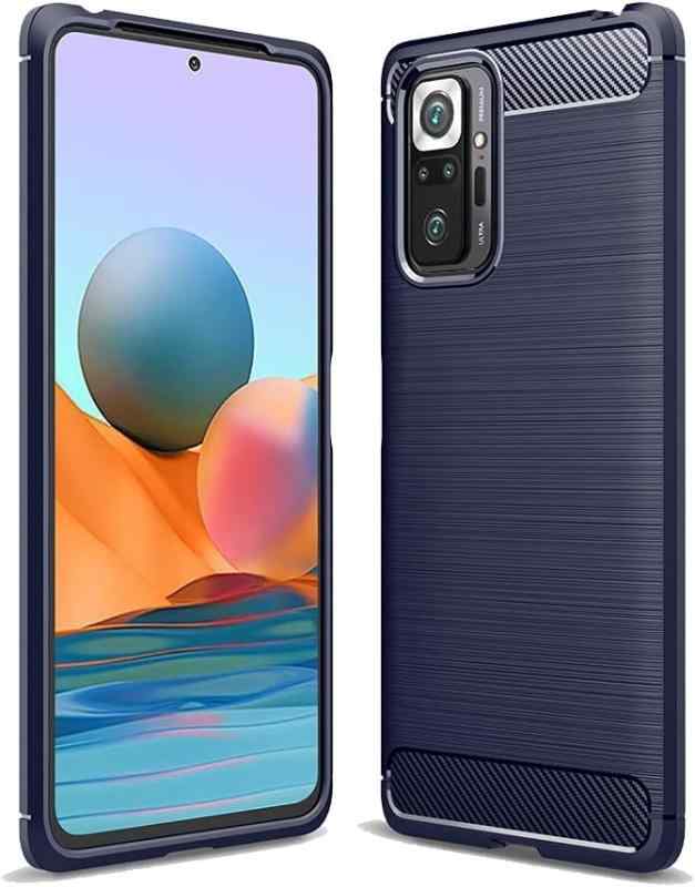 【Geshh】Redmi Note 10 Pro/Note 10 Pro Max ケース 対応 炭素繊維TPU携帯ケース薄型ソフト（ブルー）指紋防止 衝撃吸収 弾力性があCase多機能保護カバー シャオミ ミー 10プロ マックス シャオミ...