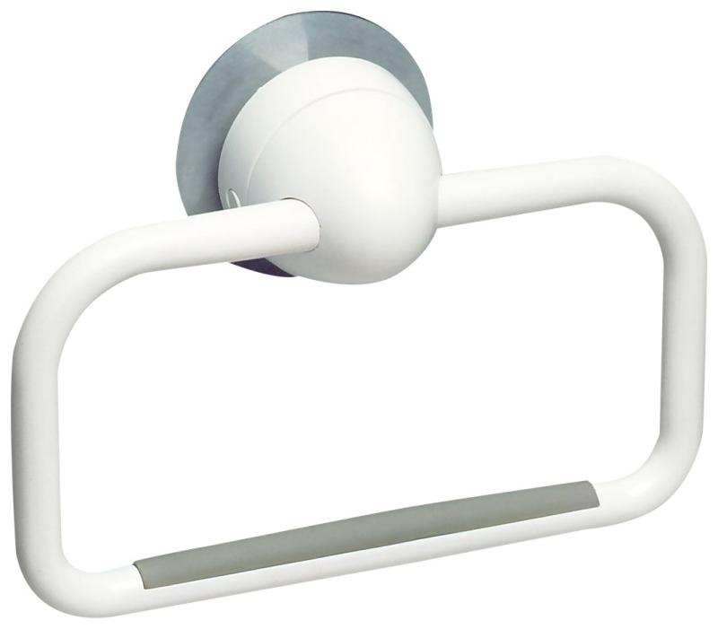 レック 首ふり タオルリング (タオル掛け) 吸盤サイズ: 15.5×5×11cm本体重量: 0.056kg取付方法: 吸盤（補助板付き）