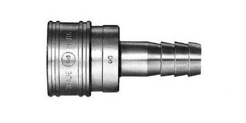 日東工器 中圧用TSPカプラ ソケット(ホース取付用) 1/2inch 真ちゅう 4TSH-X100-BSBM入数:1個相手側ホースサイズ:1/2質量(g):192本体材質:真ちゅう寸法(mm):L:74、φD:35、A:39、φT:15、...