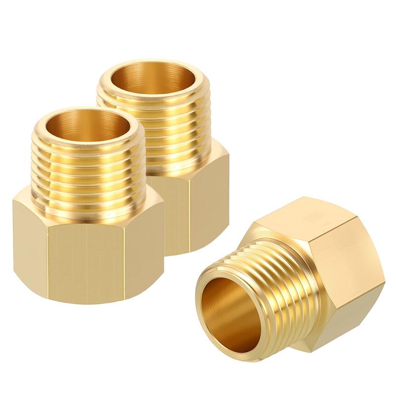 Rebower 3パック メスからオスへ アダプター 1/2" NTPメス x 1/2" NTPオス真鍮ニップルパイプ延長コネクター 産業用 自動車用 流体転送用 家庭菜園用 水処理用1. 製品情報: 3パック 1/2&...