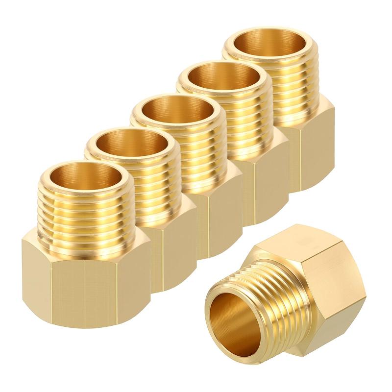 Rebower 6パックメス to オスアダプター 1/2" NTP メス x 1/2" NTP オス真鍮ニップルパイプ延長コネクター 産業用 自動車用 流体転送 ホームガーデニング 水処理用1. 製品情報: 6パック1...