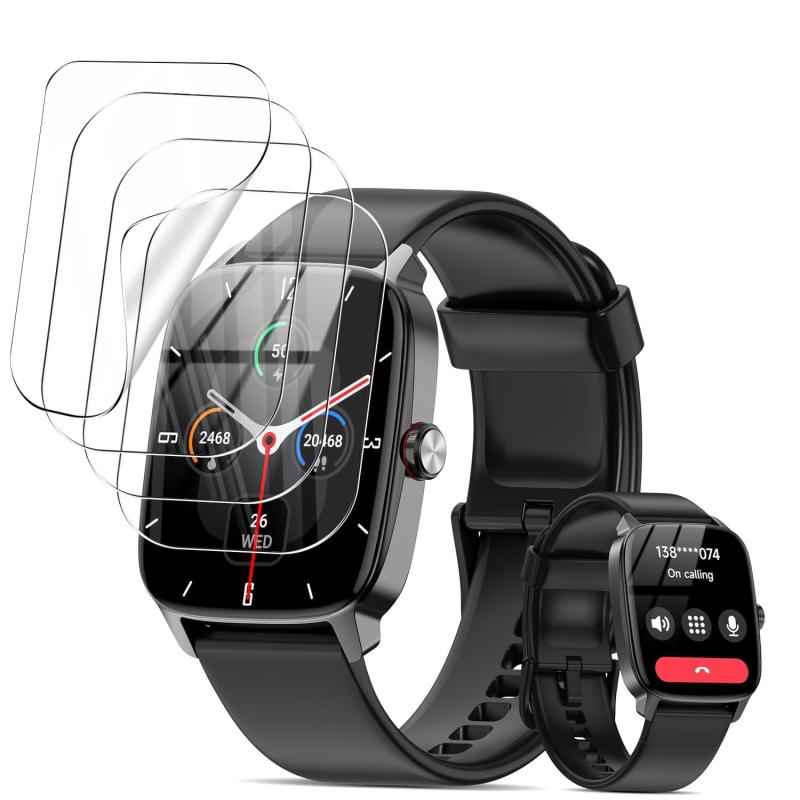 (4枚入り)For BlazeChip TGW01 スマートウォッチ 1.83インチ超大画面 保護フィルム 全面保護 画面保護シート 超薄0.3mm 反射低減 指紋低減 撥油性 高透過率 BlazeChip TGW01 スマートウォッチ 保...