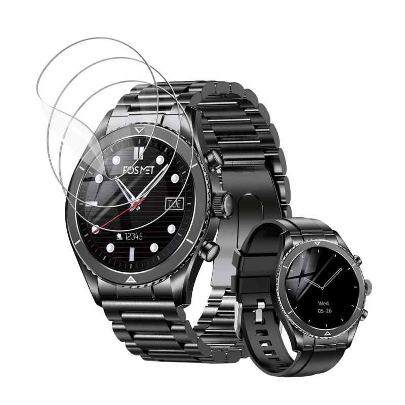 For FOSMET R1 スマートウォッチ フィルム 保護フィルム 高い透明度 反射低減 高感度です 指紋防止 柔軟液晶保護フィルム【3枚入り】【対応機種】対応 FOSMET R1 スマートウォッチ フィルム。スマートウォッチのサイズに注...