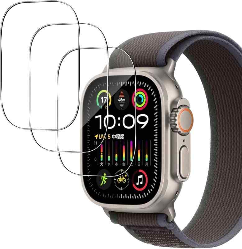 Gosento For Apple Watch Ultra 3 49mm ガラスフィルム 2.5Dラウンドエッジ加工 日本旭硝子素材AGC 高透過率 硬度9H 対応【対応機種】Apple Watch Ultra 3 49mm 専用液晶画面保...