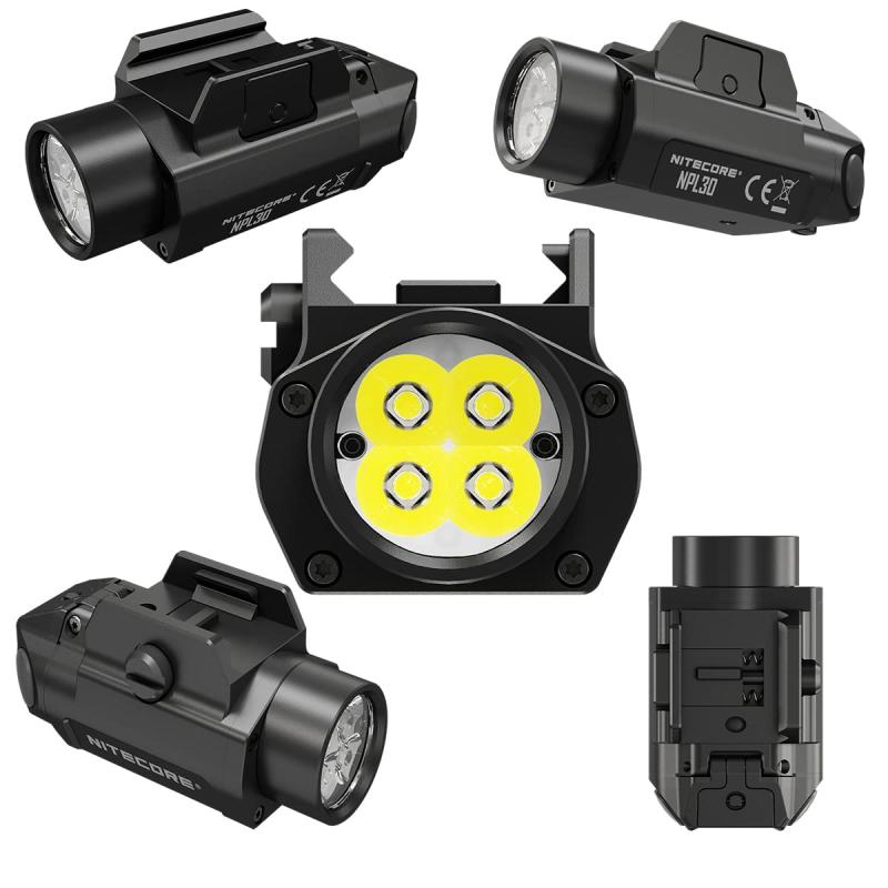 NITECORE NPL30 Weapon Light Tactical Gun Lamp 1200 Lumens LED Army Flashlight for Pistol Airsoft Picatinny Rail, GR123A ...