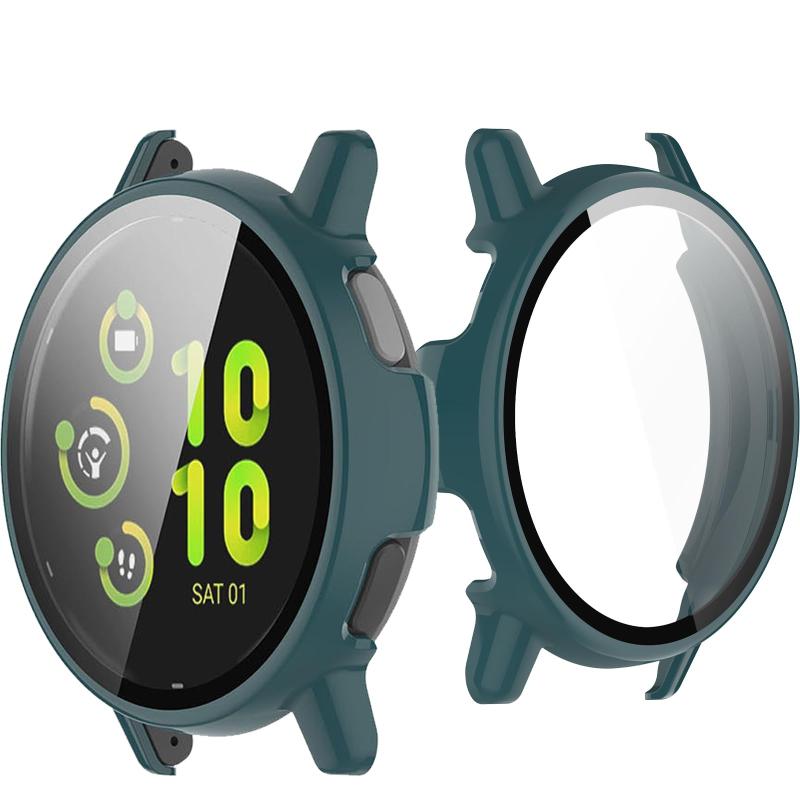 UIUIKA For Garmin vivoactive 5 カバー ガーミン vivoactive 5 保護ケース 強化ガラスフィルム&amp;PCフレーム 落下防止 衝撃吸収 スクラッチ防止 防塵防水 指紋防止 軽量薄型設計（ブラック)...