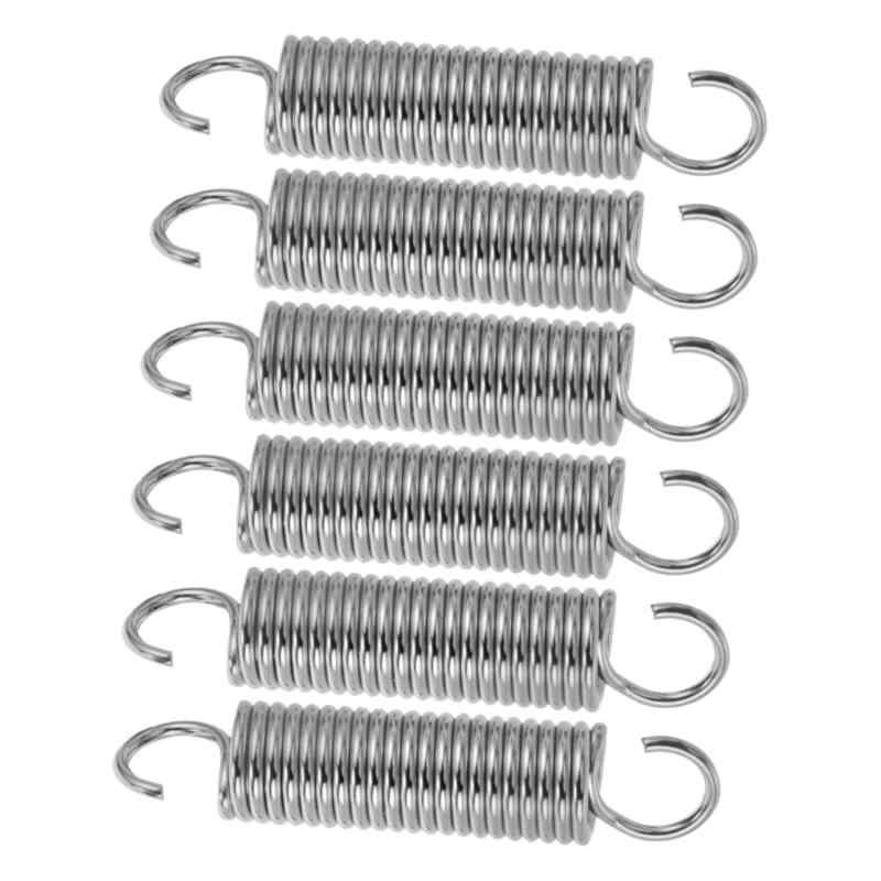 POPETPOP 6個セット 両フック式引張りスプリング ステンレス製 2.8X0.6X0.6インチ バスドラムペダル用 高弾性回復 作業効率向上 フットペダル交換部品高い弾性回復力：フック形状のダブルヘッドスプリングは優れた弾性回復力を持...
