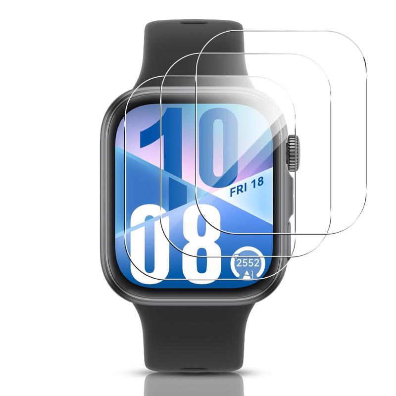 対応 HUAWEI WATCH FIT 4 用の フィルム Eguoer【3枚セット 】 対応 ファーウェイ FIT 4 ガラスフィルム ‎9H 表面硬度 保護フィルム 液晶 強化ガラス 液晶保護フィルム 硬度9H 飛散防止 指紋防止 気泡...