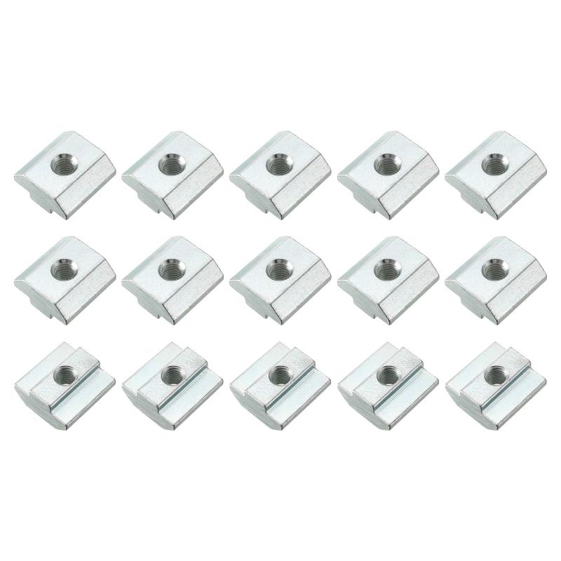 METALLIXITY スライド式Tナット M6スレッド 15個入り 炭素鋼 T溝ナット 締結具 4040シリーズアルミニウム押出形材用[1]: 応用 -標準的な40mm x 40mmアルミニウム形材押出溝、例えば、建築工業アルミフレーム構...