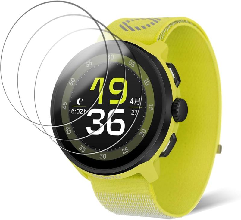 【3枚セット】For SUUNTO RUN 用 フィルム 保護フィルム KONXISA スマートウォッチ ガラスフィルム 高透過率 9H硬度 傷防止 飛散防止 2.5D 自動吸着 気泡ゼロ 指紋防止【対応機種】SUUNTO RUN フィルム...