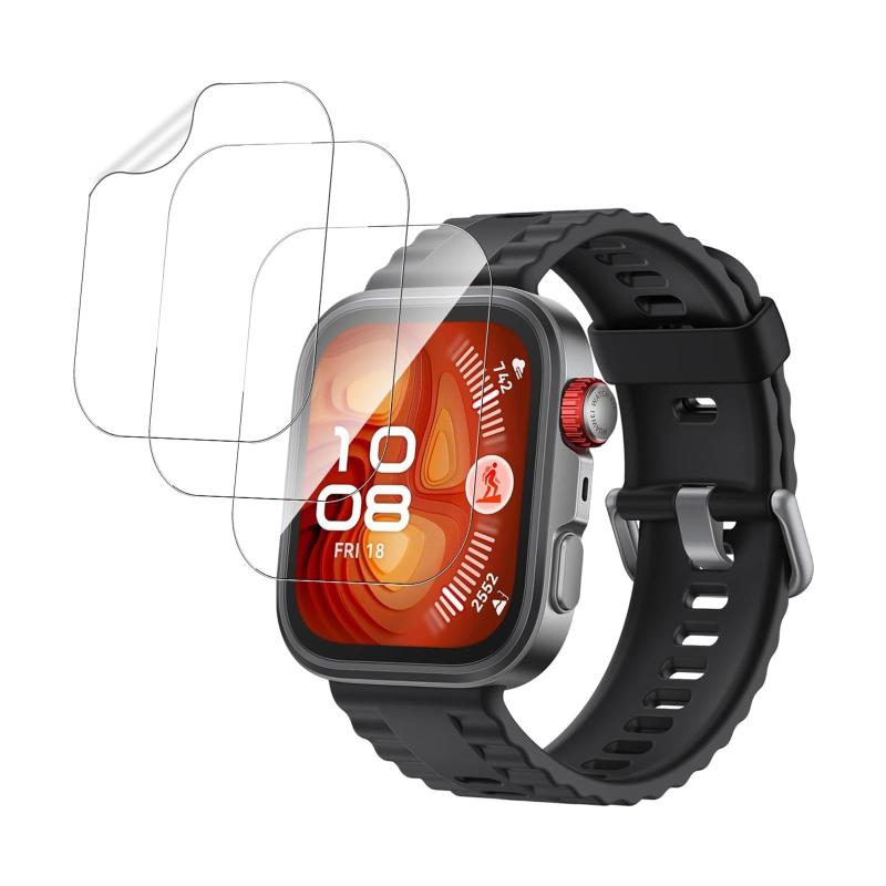 【3枚セット】For HUAWEI WATCH FIT 5 フィルム ファーウェイ ウォッチ FIT5 保護フィルム 【larfbulroc】TPU製・縁を浮かない・高透過率・超薄型・指紋防止・画面鮮やか高精細・貼り付け簡単【対応機種】HU...