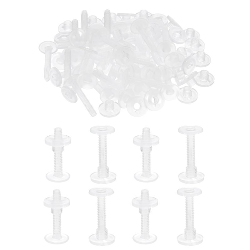 PATIKIL 30mm シカゴスクリュー 40セットのプラスチックシカゴスクリューバインディングポストスクリューリベットポスト レザーベルトスクラップブックフォトアルバム用 クリア素材：透明プラスチック；スクリューの長さ：30mm / 1...