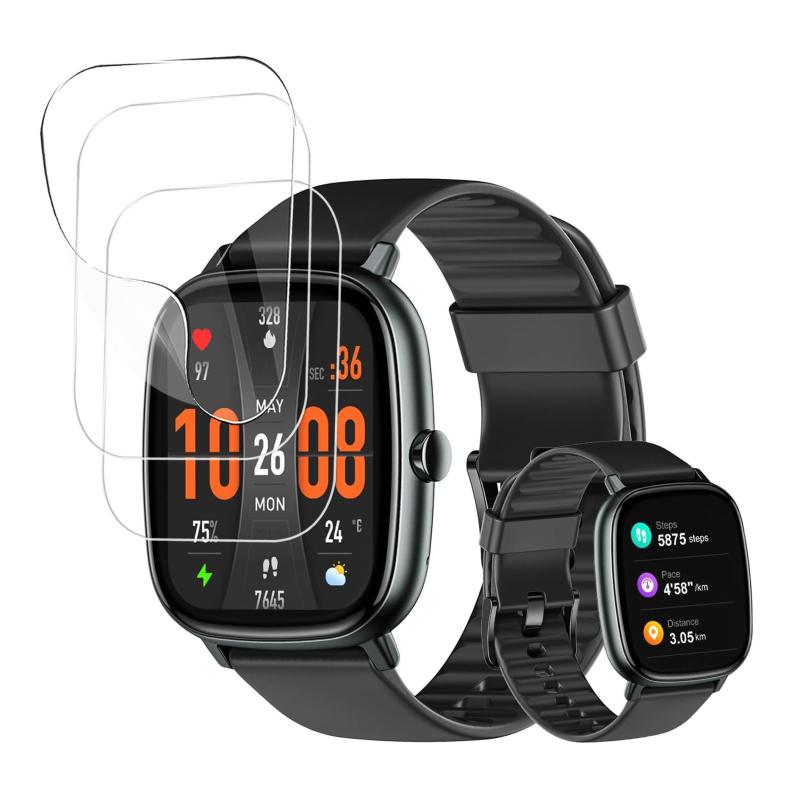 For HUAKUA スマートウォッチ 1.95インチ フィルム 保護フィルム 高い透明度 反射低減 高感度です 指紋防止 液晶保護フィルム【3枚入り】【対応機種】対応 HUAKUA スマートウォッチ 1.95インチ 保護フィルム。スマート...