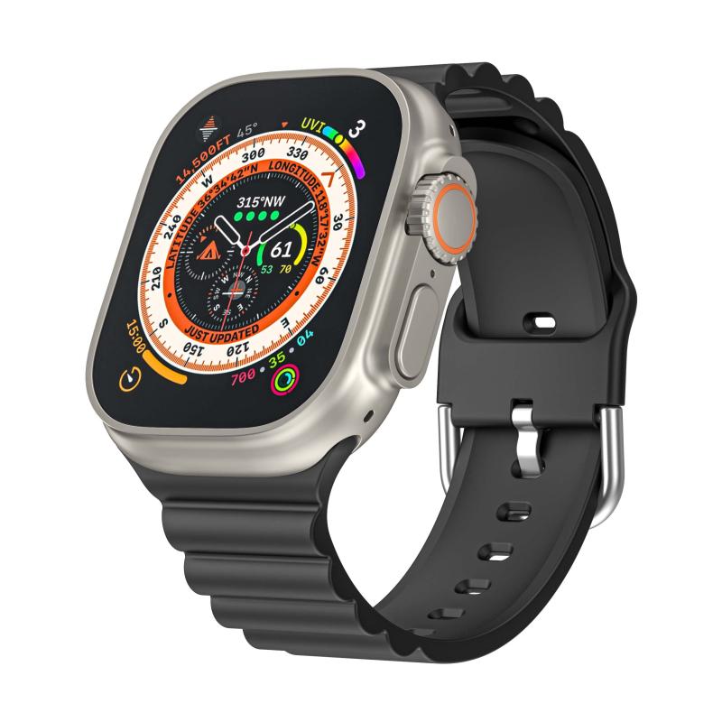 YAODLE コンパチブル Apple Watch バンド 49mm 45mm 44mm 42mm/41mm 40mm 38mm ソフトシリコンバンド 通気 防汗 スポーツシリコンストラップリストバンド交換バンドリストバンド 長さ調整可能 ...