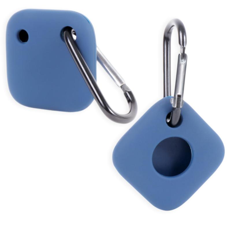 [RITTER] tileカバー スマートタグ （Tile Mate 2022専用 / 2個セット） xシリコン ケース 保護カバー 擦り傷防止 紛失防止 軽量 薄型 カラビナ付きx【 Tile Mate 用シリコン製保護ケース 】Blue...