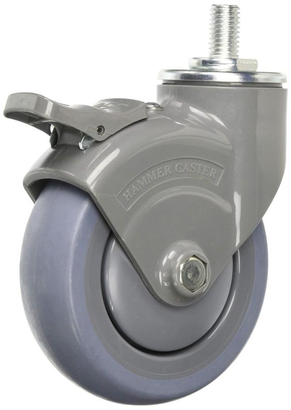 ハンマーキャスター 740 静シリーズ ねじ込み M12 ブレーキ ゴムB車 100mm 735MAFR100入数:1個