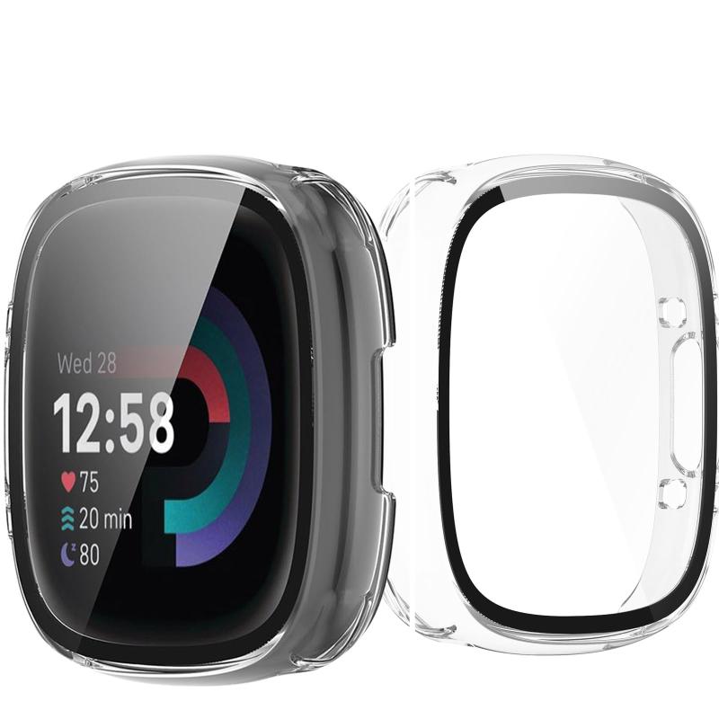 UIUIKA For Fitbit Sense 2/Versa 4 カバー フィットビット Sense 2/Versa 4 保護ケース 強化ガラスフィルム&amp;PCフレーム 落下防止 衝撃吸収 スクラッチ防止 防塵防水 指紋防止 軽量薄...