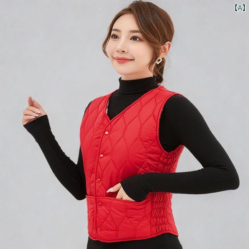 ダウンコットンベスト レディース 裏 起毛 厚手 2025 年 新作 スリム フィット ショート 丈 保温 インナー V ネック多 用途 エレガント ベスト商品番号: QTm788WGスタイル: 通常のベスト,通勤スタイル衣服の長さ: ショ...