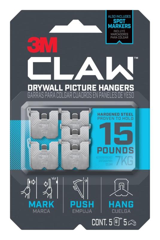 3M Claw 5PK 15LB Hanger -3PH15M-5ES信頼できる強度:15ポンド5個パック。 3M CLAW(TM)ドライウォール写真ハンガー。各ピクチャーハンガーは硬化スチール製で、15ポンドの耐荷重が証明されているため、...
