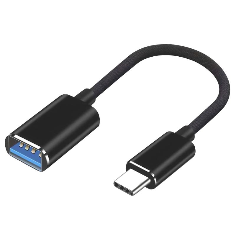 OTGケーブル Type-C 15CM 黒 布地カバー OTG変換アダプター Xperia/Galaxy/MacBook Air 等Type-C端末対応 スマートフォン タブレット マウス ゲームコントローラー 接続対応✅【Type-C O...