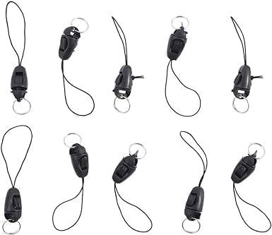 10個/ロット ブラック 取り外し可能なバックル 携帯電話アクセサリー ペンダントバックル 小さなスリング 紛失防止 ランヤードコード 吊り下げヘッドキーホルダーフック ファスナー, ブラセット内容: 携帯電話用の取り外し可能なバックル10...