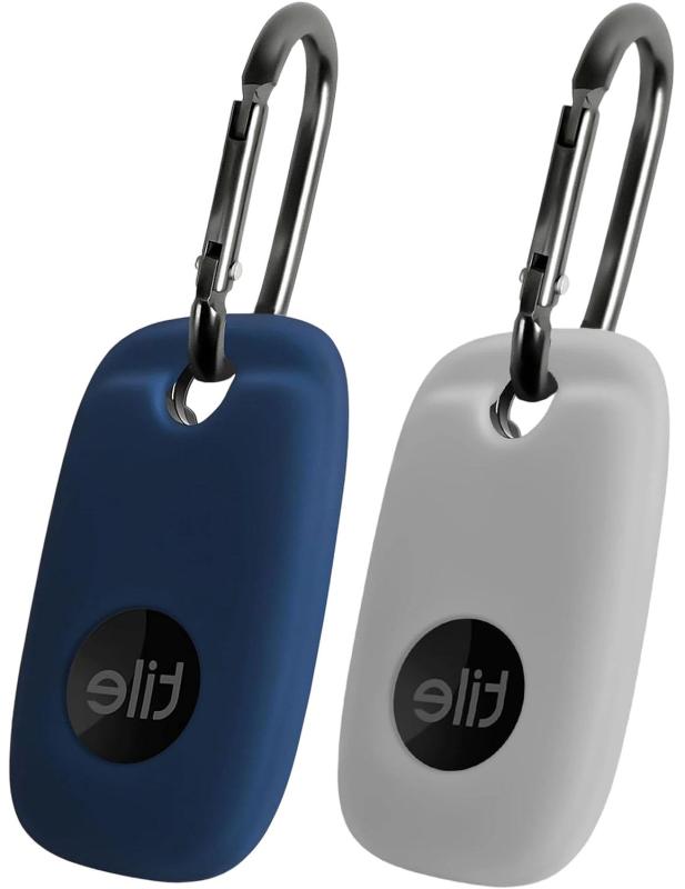 Geiomoo シリコンケース Tile Pro 2022トラッカー用 ソフトで柔軟な傷防止カバー カラビナ付き (ネイビーブルー+オートミール2個パック)取り付け簡単。360°オールラウンドプロテクション。カラビナ付きで実用性を向上。Ti...