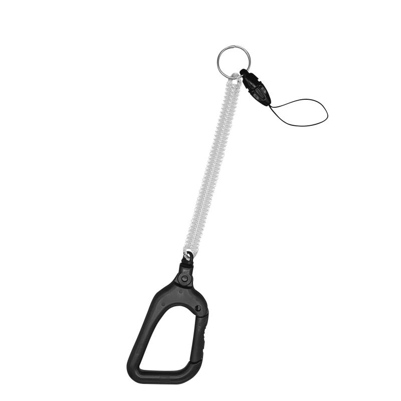 BeyonMind 鍵 パスケース 紛失防止 伸びるストラップ カラビナBig/落下防止 コード (全長28cm) ステンレス製 特大カラビナ 脱着可能な松葉紐 (日本製 MIND)日本製で丈夫で安心。カラビナ部分は特大サイズ。二重リングは...