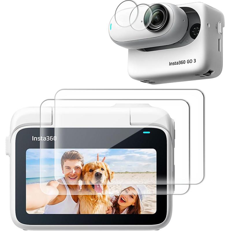 For Insta360 Go3 用保護フィルム【4枚入り】液晶保護フィルム 曲面対応高透過率 気泡ゼロ キズ防止 飛散防止 耐衝撃 For Insta360 Go3 用 保護フィルムRuiMi【対応機種】For Insta360 Go3 ...
