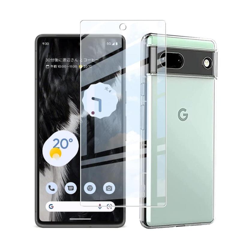 Google Pixel 7a フィルム+ ケース【1枚ガラスフィルム+ 1枚ケース 】【日本旭硝子製】 ピクセル7a 保護フィルム 耐指紋 撥油性 反射低減 飛散防止処理 Google Pixel 7a 用の ケース 透明 TPU素材を使...