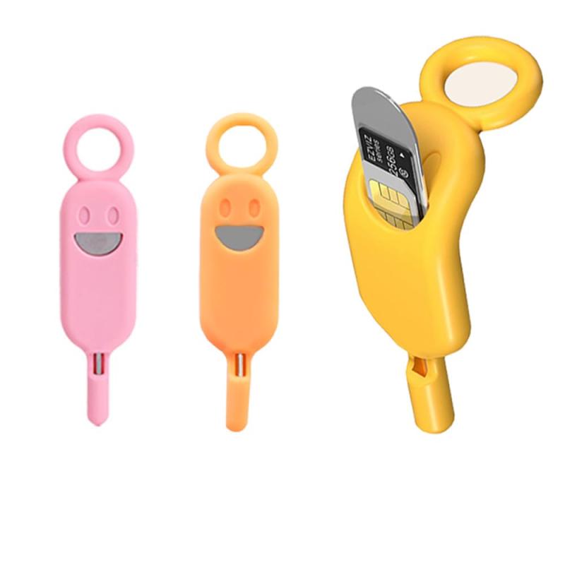 MOMI SIMカードホルダー 取り外し用ピン付属 軽量 全部の大抵のスマホのSIMスロットに適用 キーチェーンチャーム付き 紛失防止 3色セット1.【 パッケージ内容 】SIMカードスロット取り外し用ピン3個。3色（ピンク、オレンジ、イエ...