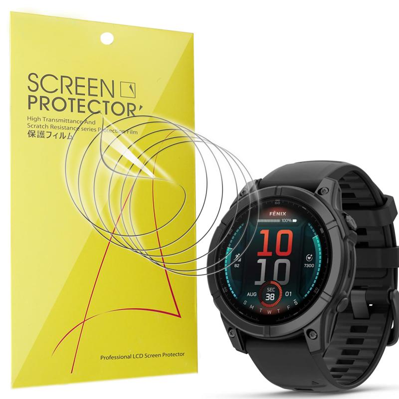 Lamshaw for Garmin Fenix E 47mm スマートウォッチ 保護フィルム, [6枚組] 4H硬度 TPU 保護フィルム カバー 液晶フィルム 対応 ガーミンFenix E-47mm AMOLED スマートウォッチ専用&...