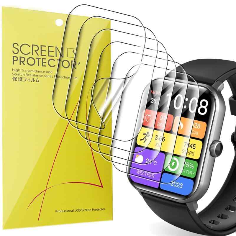 Lamshaw for Segick スマートウォッチ 保護フィルム, [6枚組] 4H硬度 TPU 保護フィルム カバー 液晶フィルム 対応 Segick セギック1.9インチ スマートウォッチ適用👉【対応機種】Segic...