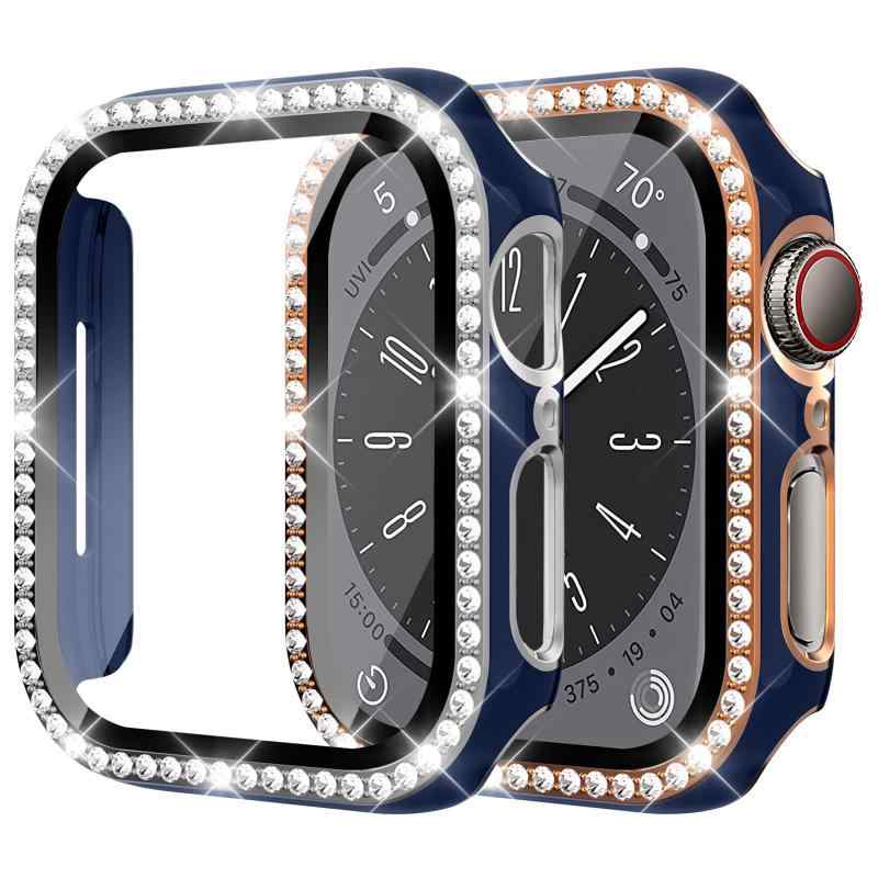 【2枚入り 】ダイヤモンドケース コンパチブル Apple Watch 8/7 41mm 45mm for Apple Watch SE/6/5/4 40mm 44mm、コンパチブル アップルウォッチ カバー キラキラ 可愛い レディース、...